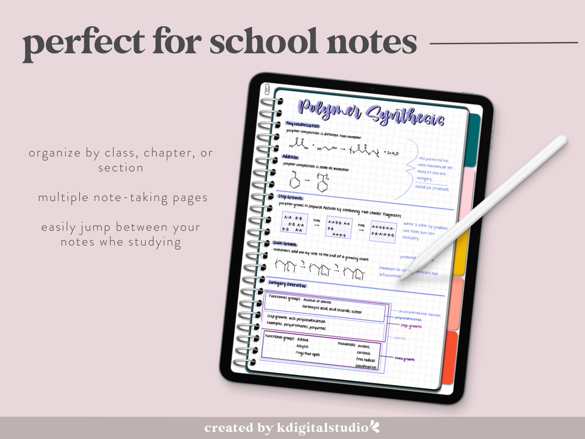 Digital Subject Notebook Set 5 TOTAL NOTEBOOKS 5 7 8 | Etsy