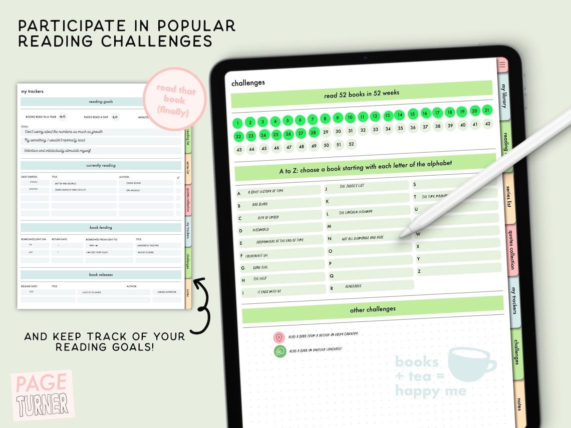Digital Reading Journal Digital Reading Planner Goodnotes - Etsy