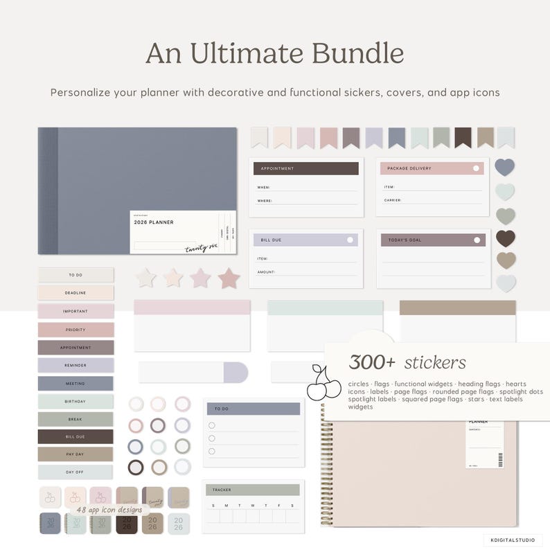 Cyberry 2026 Digital Planner | Landscape Layout (digital Download) - Etsy