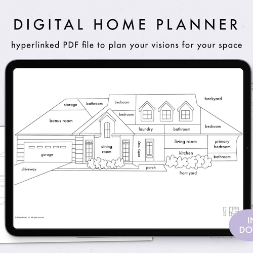 Digital Home Planner Vision Board 3D Room Floor Plan Views - Etsy
