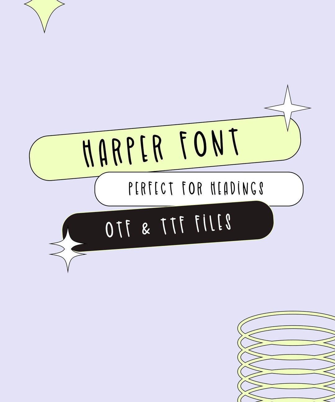 Harper Font Handwritten, Cute, Adorable, Quirky, Uppercase Font OTF/TTF ...