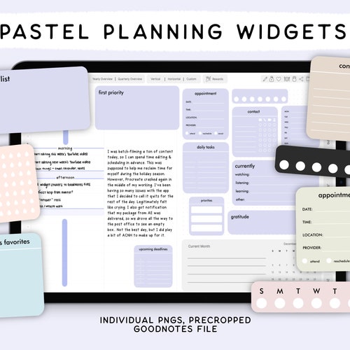 Pastel Goals & Projects Widgets Digital Stickers Individual - Etsy