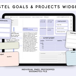 Pastel Goals & Projects Widgets Digital Stickers Individual - Etsy