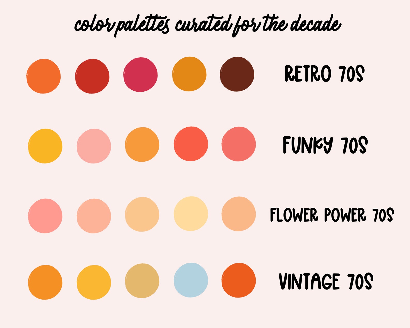 70s Lettering & Stamp Brush Set for Procreate, Instant Digital Download ...