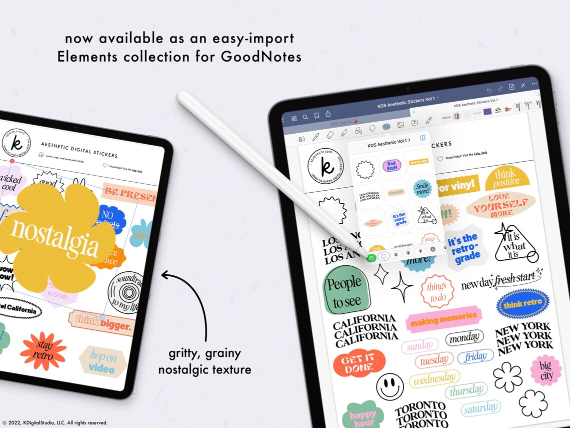 Retro Aesthetic Digital Stickers Vol 1, Individual Pngs, Precropped ...