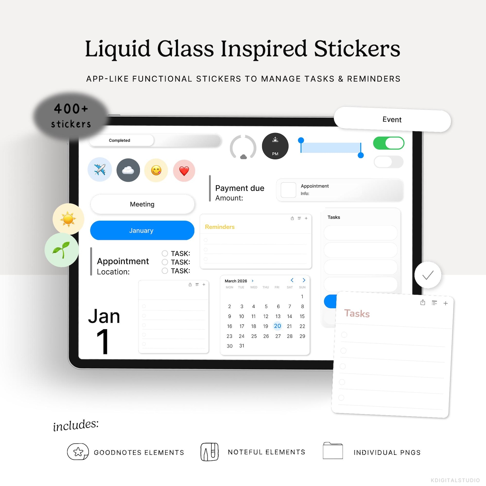 Liquid Glass Inspired Digital Stickers (digital Download) - Etsy