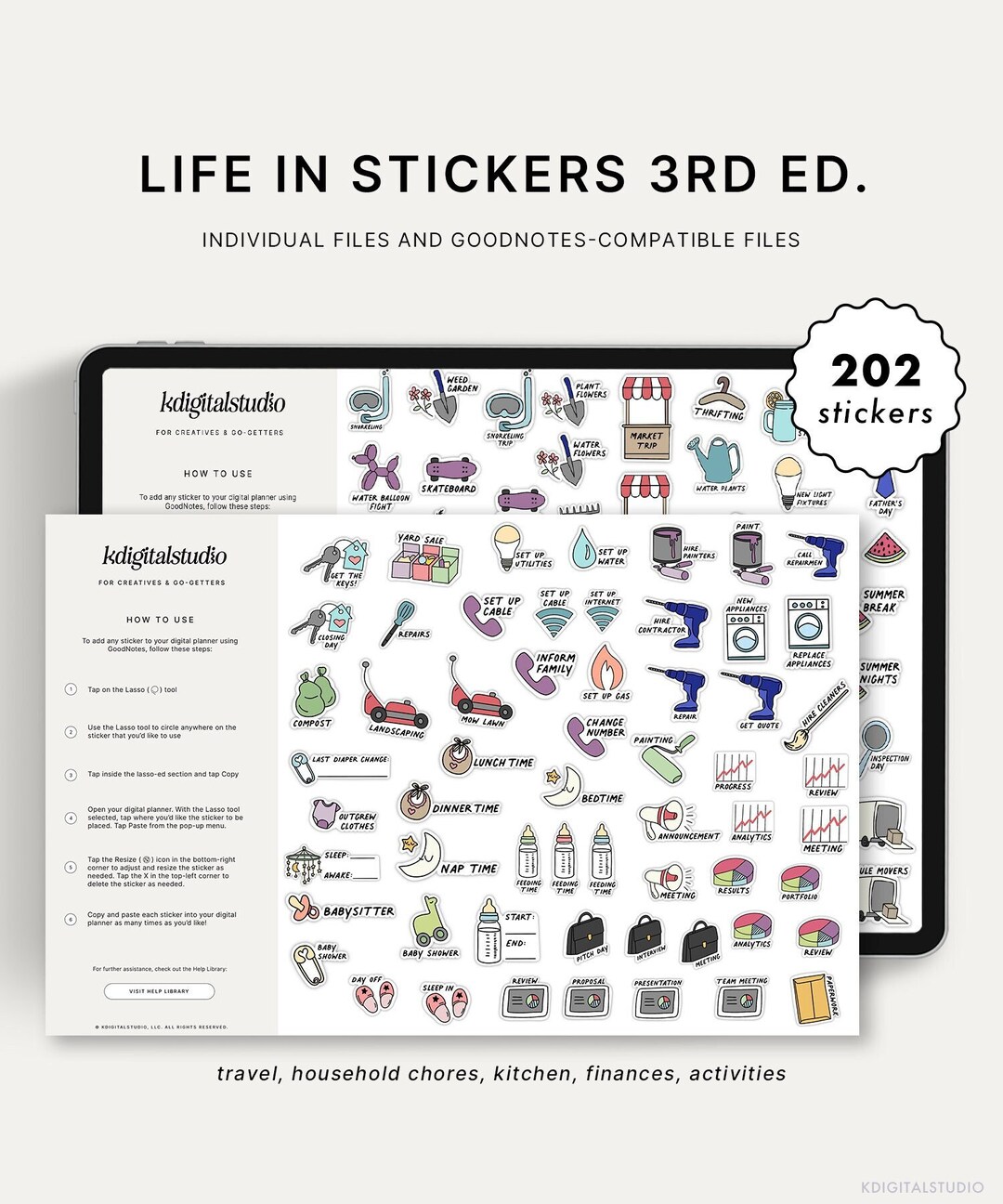 Life in Stickers Digital Bundle 3rd Edition | Moving, Baby, Summer ...