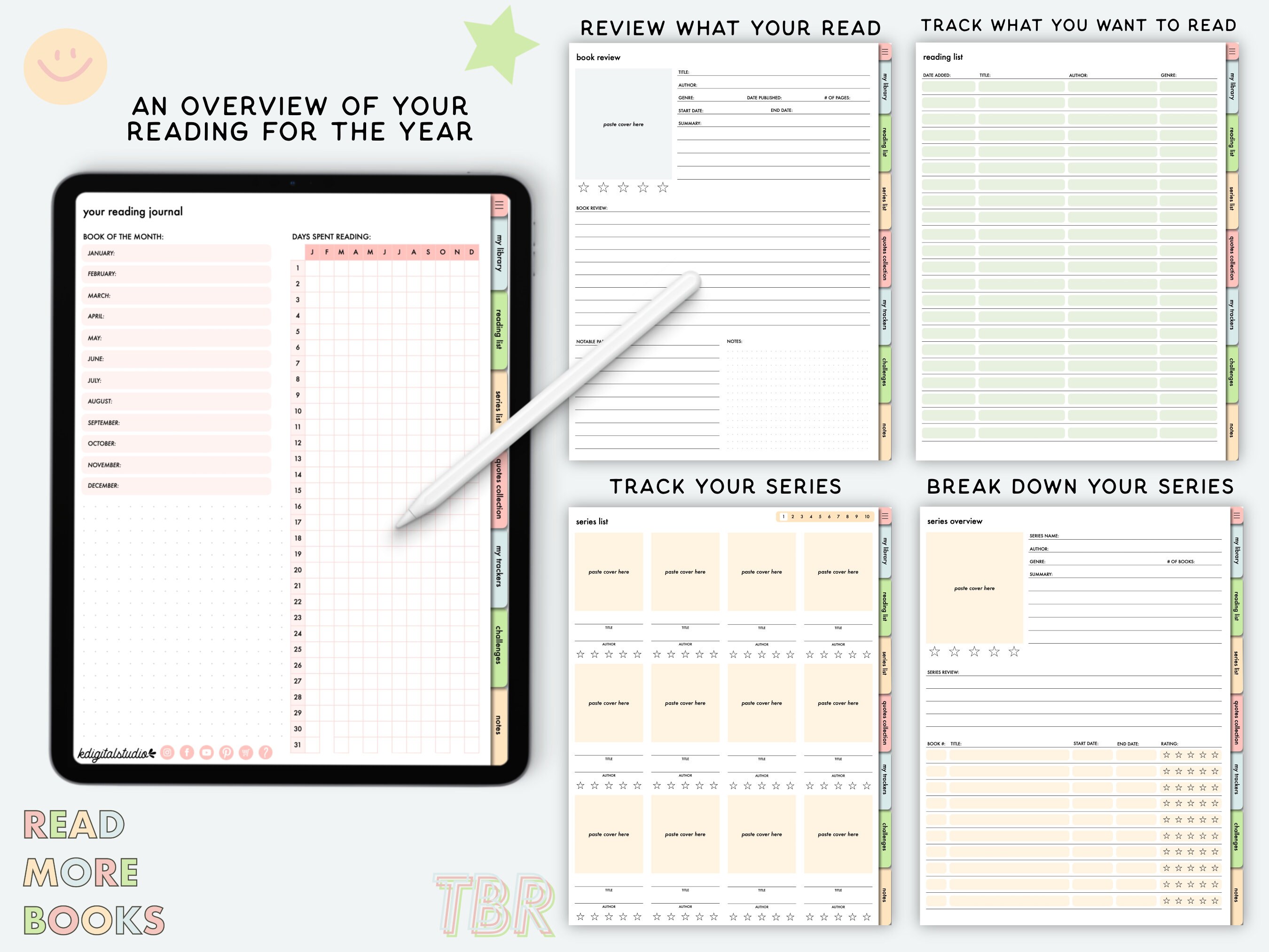 Digital Reading Journal Digital Reading Planner Goodnotes - Etsy