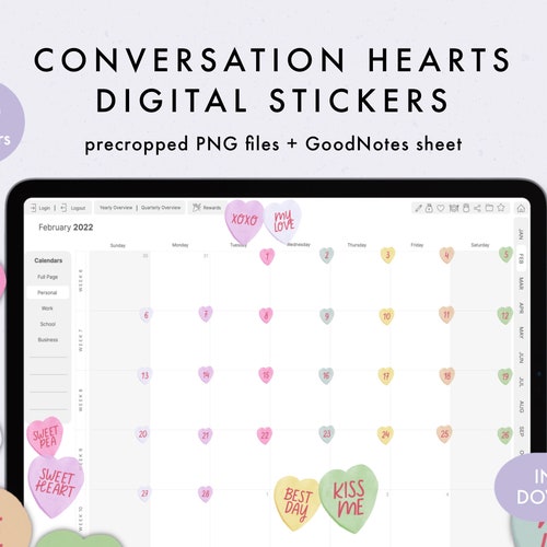 Valentine's Day Digital Stickers Valentines Stickers | Etsy