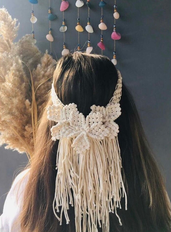 Macrame Veil Wedding Veil Boho Veil Macrame Hairpiece - Etsy