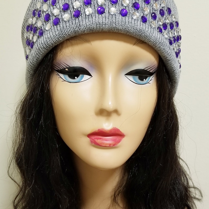 Rhinestone Beanie - Etsy