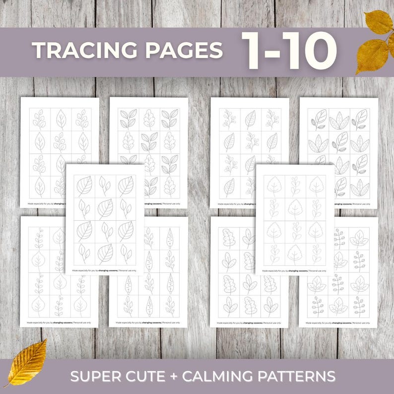 Leaf Pattern Coloring Pages, Calming Art, Relaxation (PDF Download ...