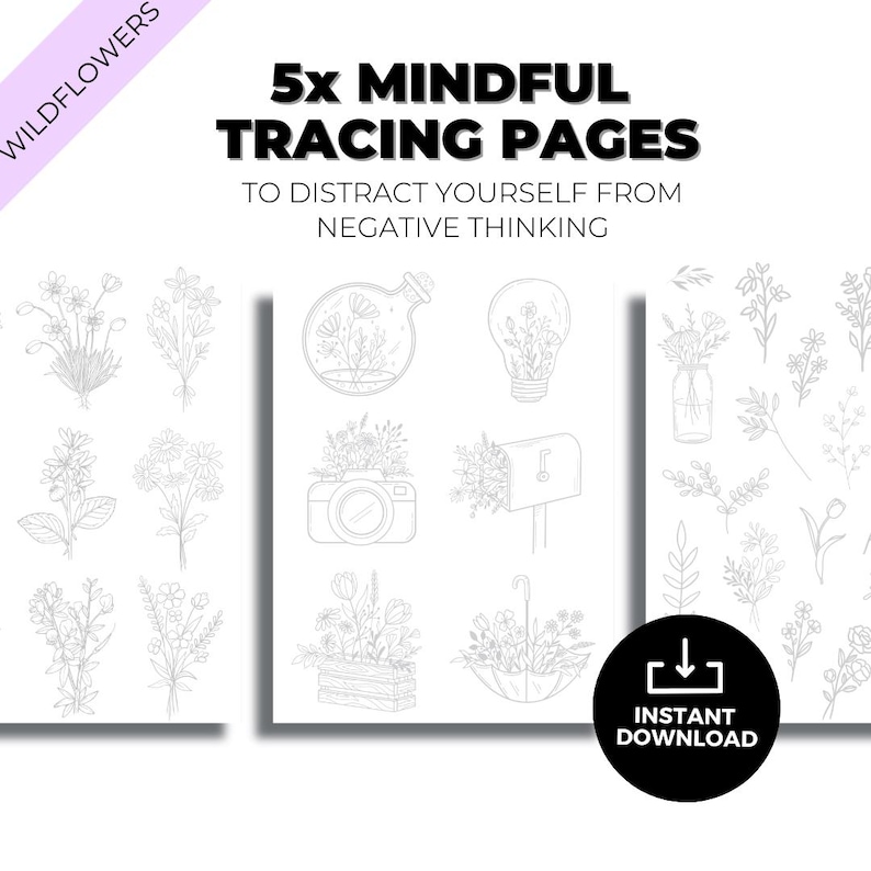 Calming Tracing Sheets I Relaxing I Grounding I Self- Soothing Activity ...