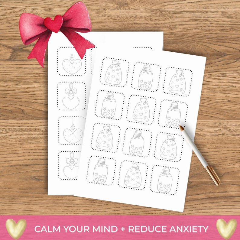 60 Cute + Calming Valentine Patterns – Digital Download- Gentle Mindful ...