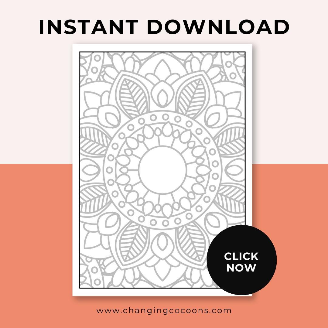 99 Mandala Tracing / Coloring Pages I Mindful Printables for Anxiety ...