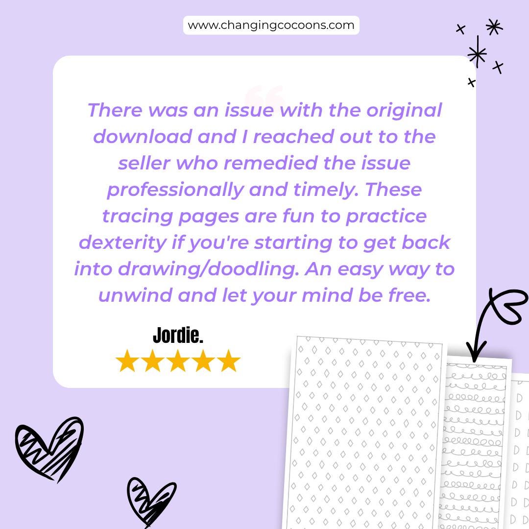 Doodle Tracing Coloring Pages: 40x Mindfulness Patterns (printable Pack ...