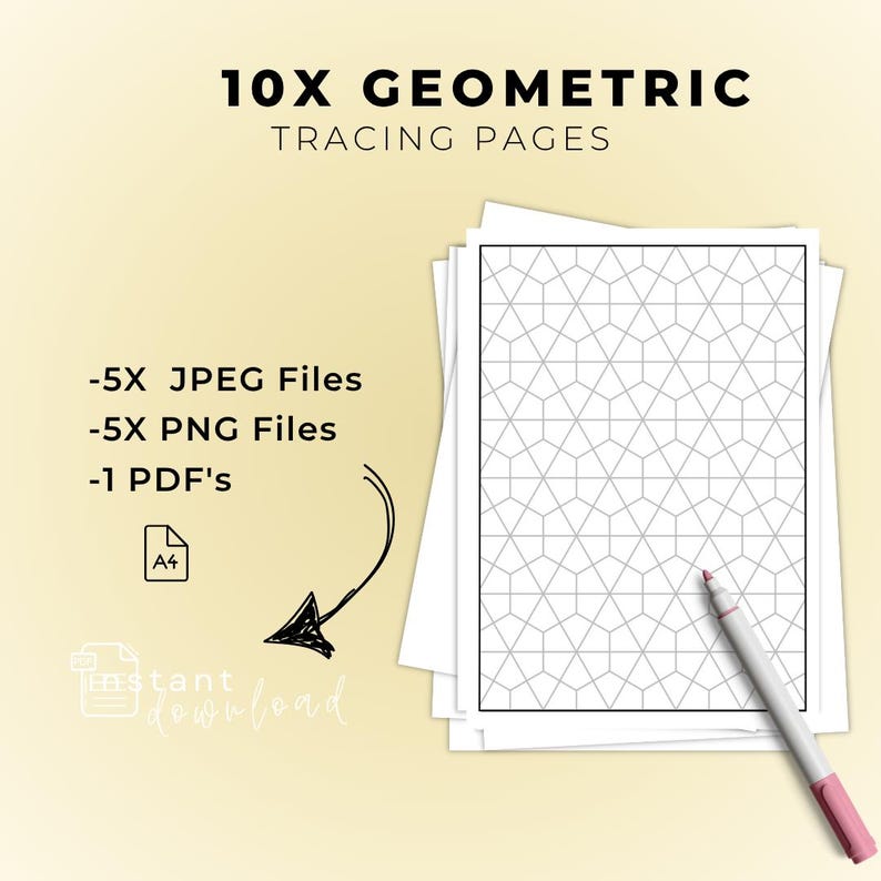 Geometric Tracing Pages for Kids & Teens – Anxiety Relief (digital ...