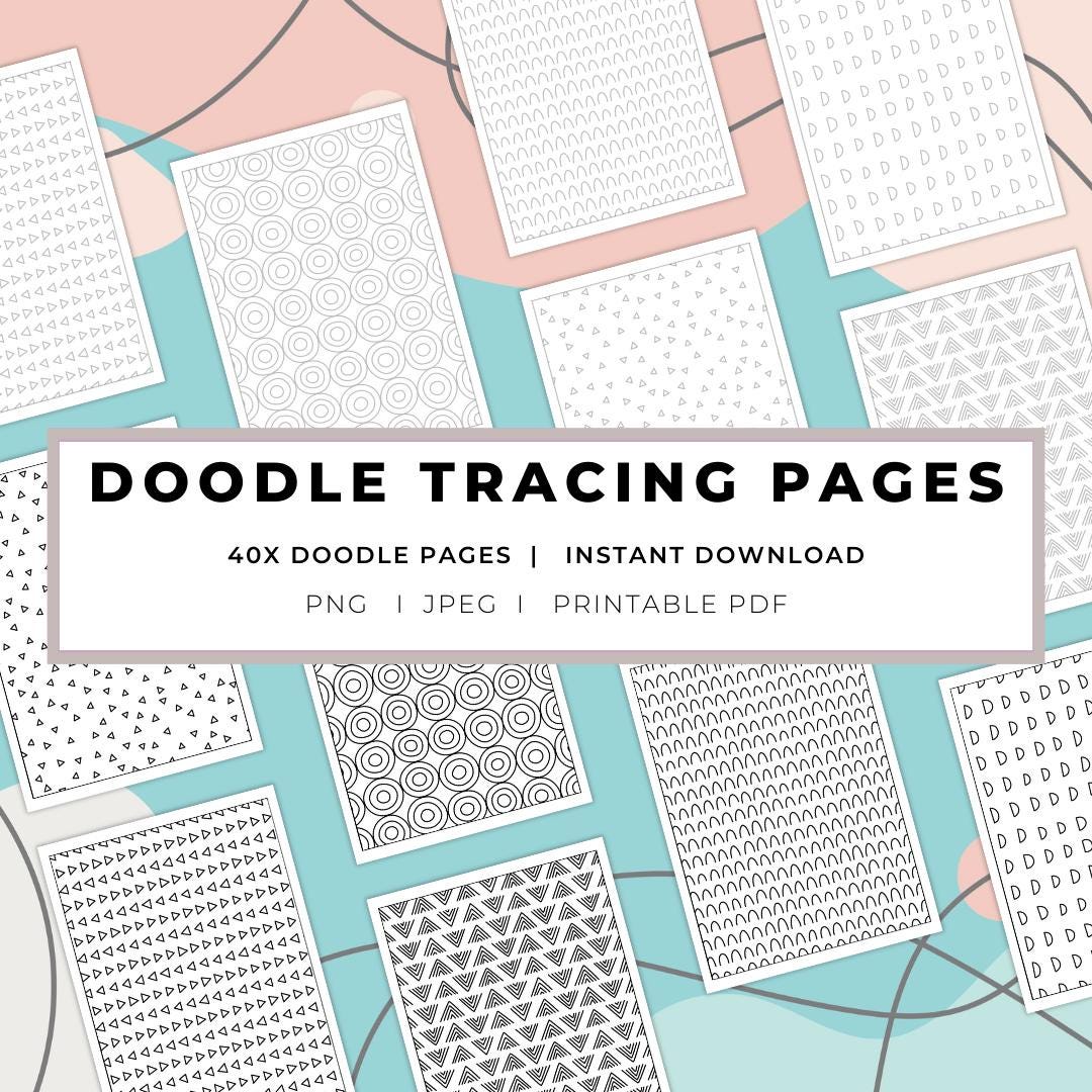 40x Fun Doodle Tracing Sheets I Calm Down I ADHD I Reduce Irritability ...