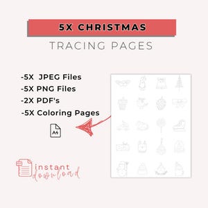 Christmas Tracing Coloring Pages, Mindful Holiday Art (PDF) Distraction ...