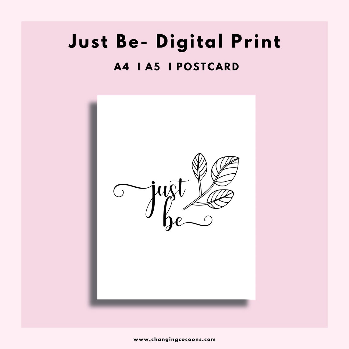 JUST BE Digital Print I Instant Download I Inspirational Wall - Etsy ...
