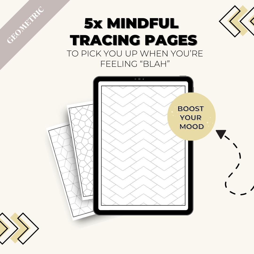 10 Geometric Tracing I Mood Booster / Digital Download / Mindful ...