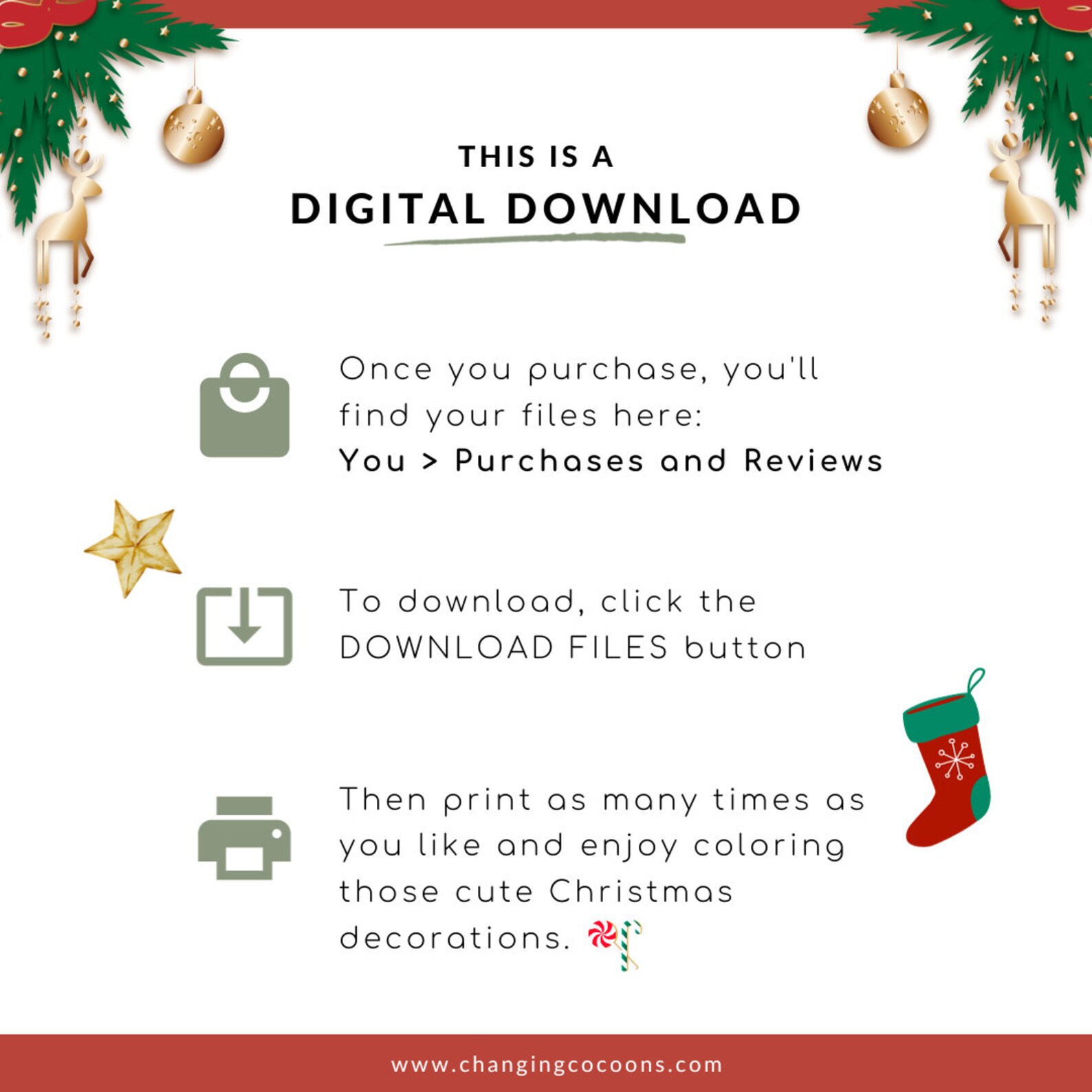5 Christmas Tracing + Coloring Pages I Instant Download I Mindfulness I ...
