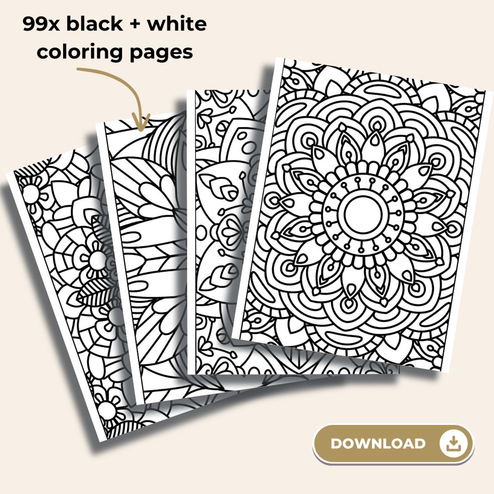 99 Mandala Tracing Coloring Pages I Mindful Activity I Reduce Anxiety ...