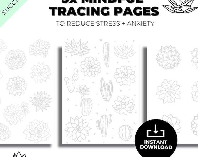 5 Christmas Tracing + Coloring Pages I Instant Download I Mindfulness I ...