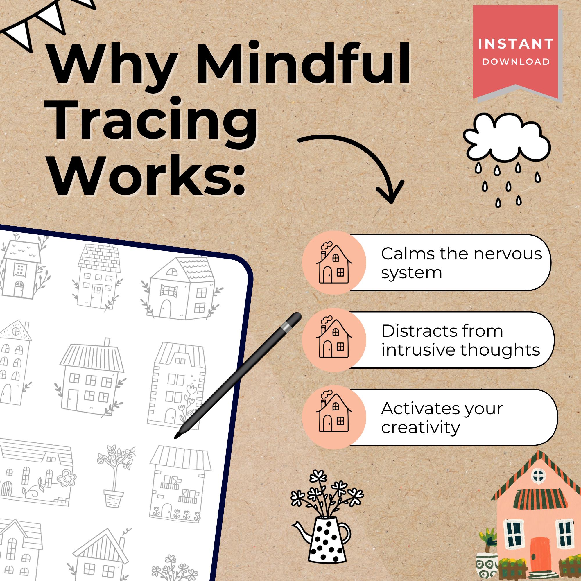 Mindful Tracing Pages for Anxiety Printable - Little Houses I Quiet ...
