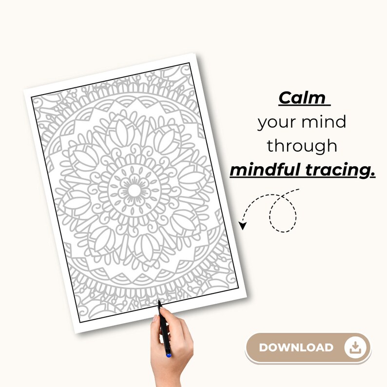 99 Mandala Tracing Coloring Pages I Mindful Activity I Reduce Anxiety ...
