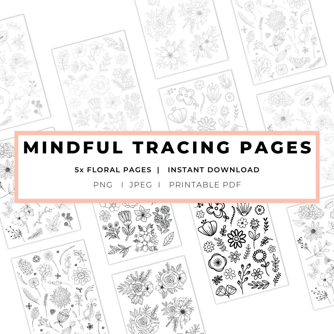 Floral Tracing and Coloring Pages I Grounding Technique I Relax Your ...