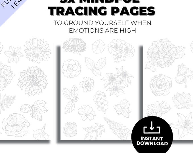 5 Christmas Tracing + Coloring Pages I Instant Download I Mindfulness I ...