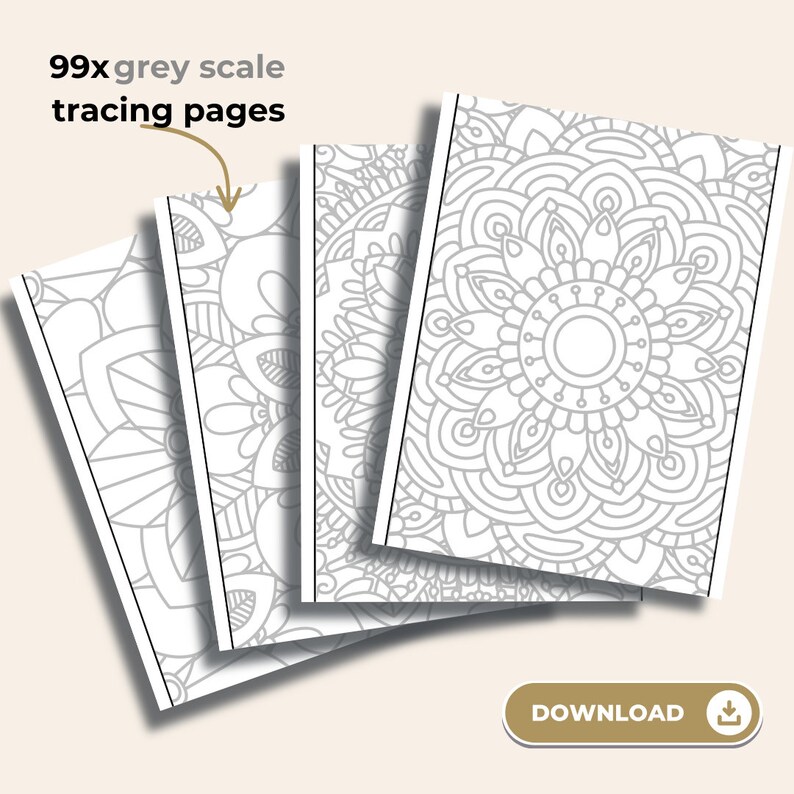 99 Mandala Tracing Coloring Pages I Mindful Activity I Reduce Anxiety ...