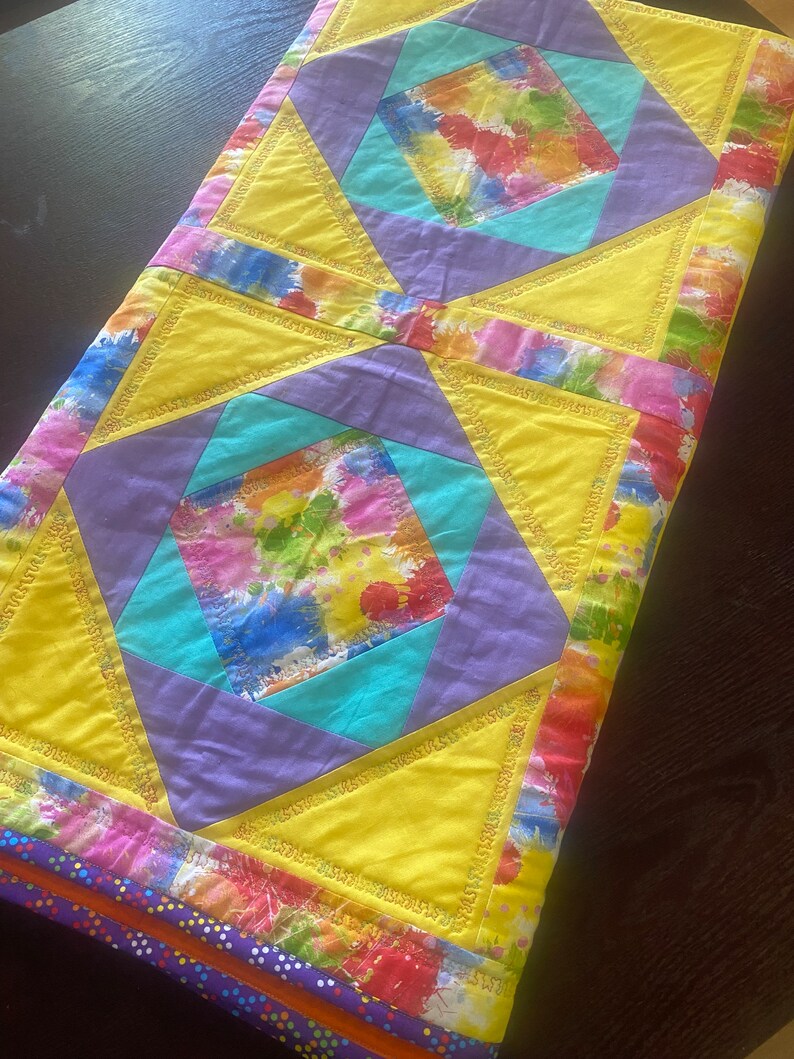 Rainbow Splatter Quilt - Etsy