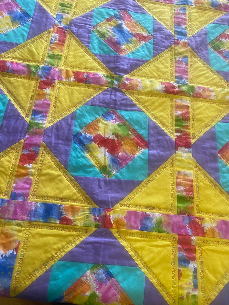 Rainbow Splatter Quilt - Etsy