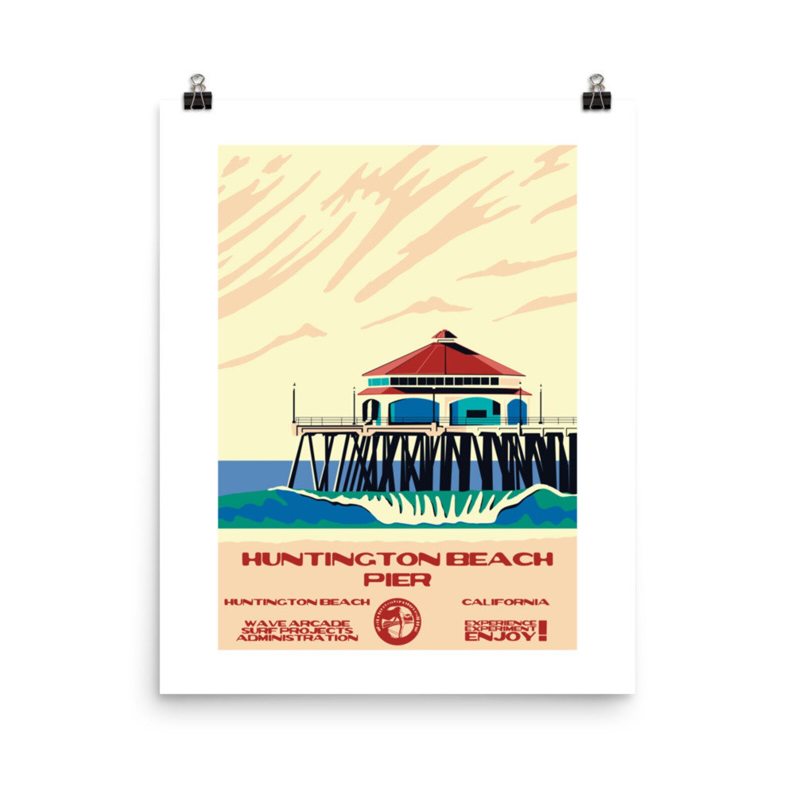 Huntington Beach Pier huntington Beach CA Surf Poster - Etsy