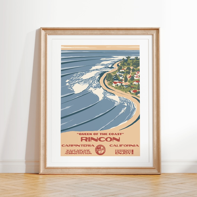 Rincon Surf Poster | Carpinteria California | Vintage National Parks ...