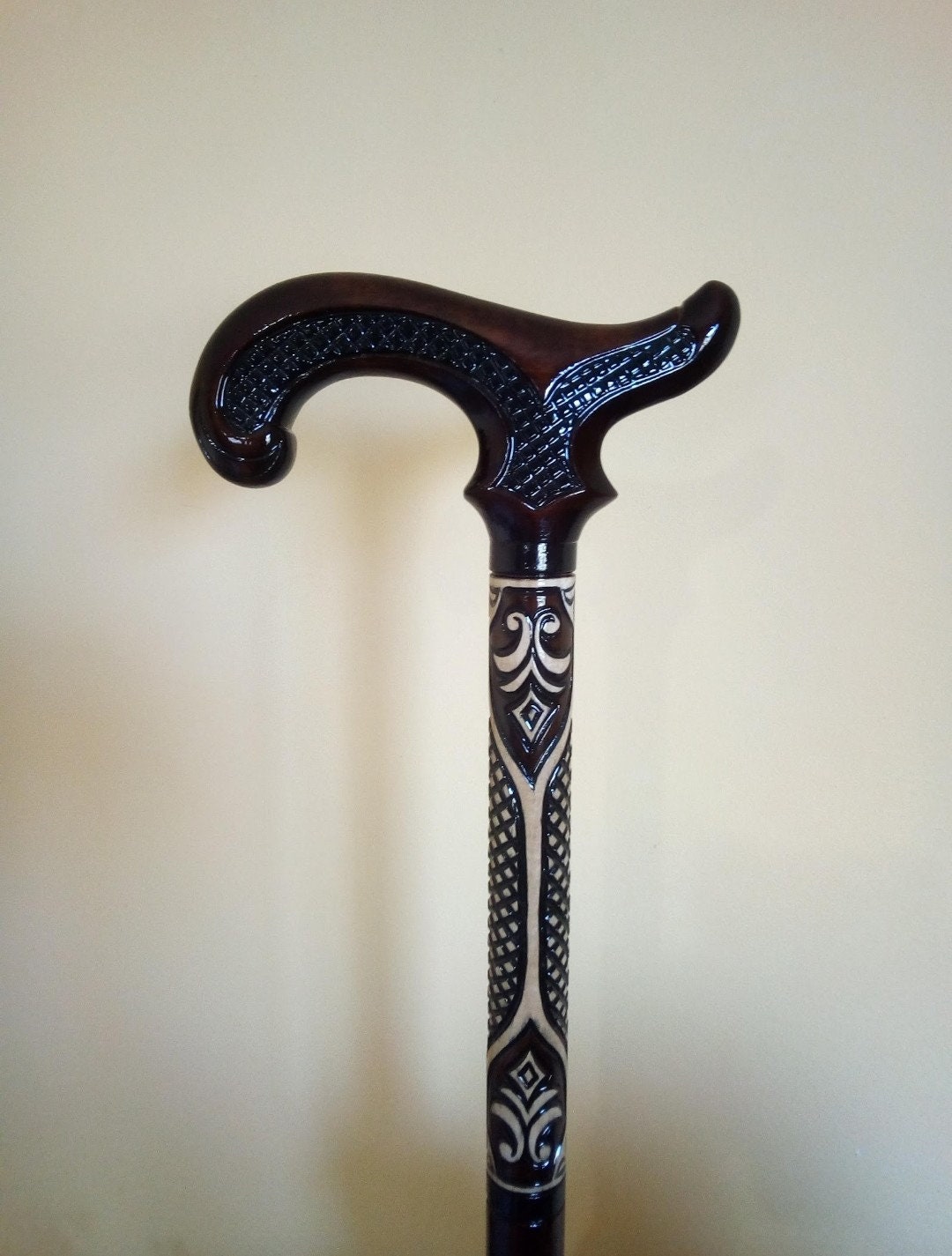 Wood Walking Cane Hand Carved Walking Sticks Cane Gift Luxury Walking ...