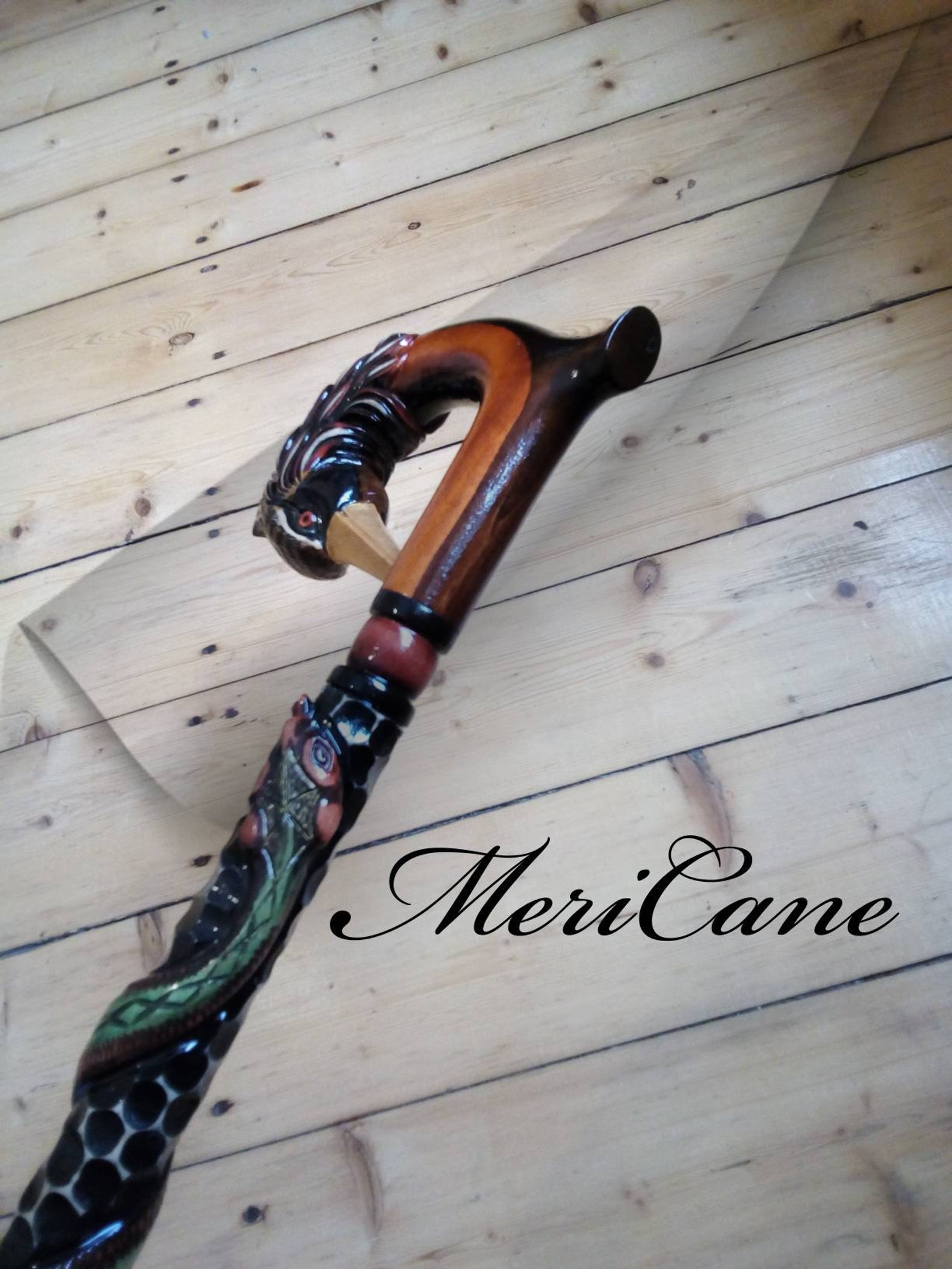 Walking Stick Snake Hand Carved Walking Stick Snake Wood - Etsy