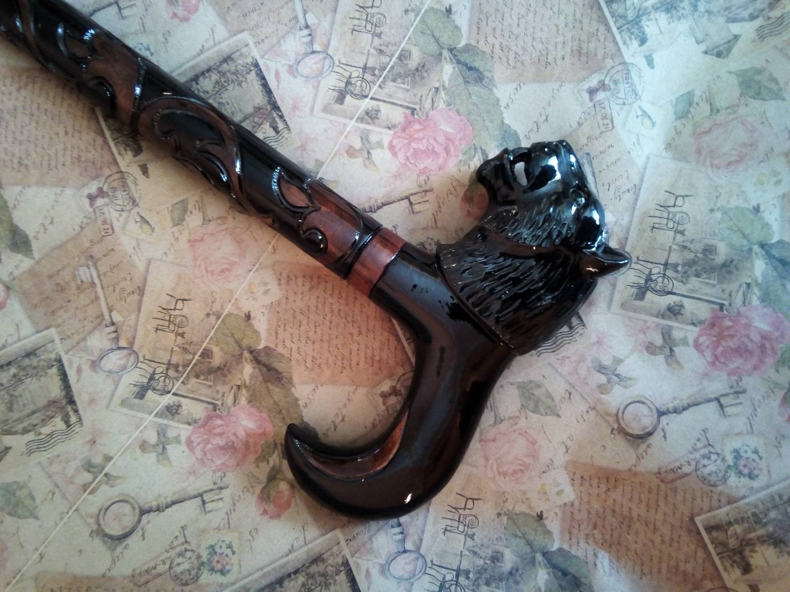 Black Walking Cane Hand Carved Walking Sticks Black Panther Walking ...