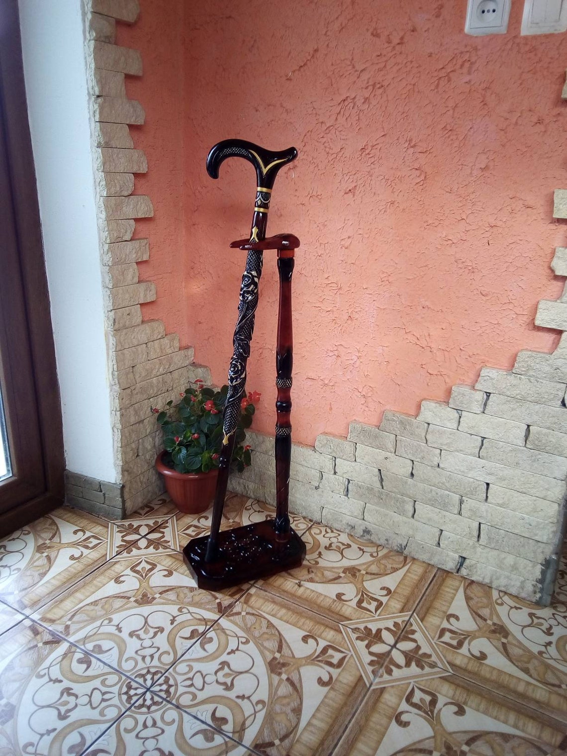 Walking Cane Stand Walking Cane Holder Handmade Beatiful Stand Under ...
