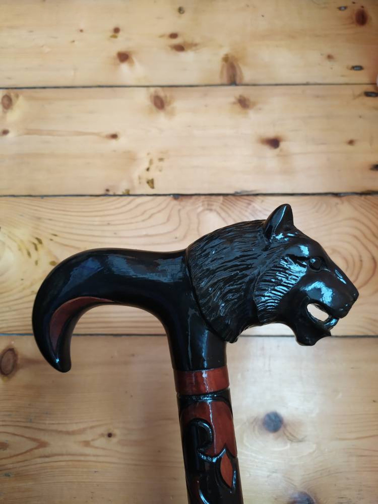 Black Walking Cane Hand Carved Walking Sticks Black Panther Walking ...