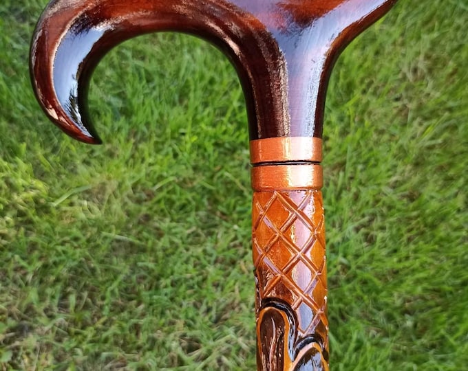 Wood Walking Cane Hand Carved Walking Sticks Cane Gift Luxury Walking ...