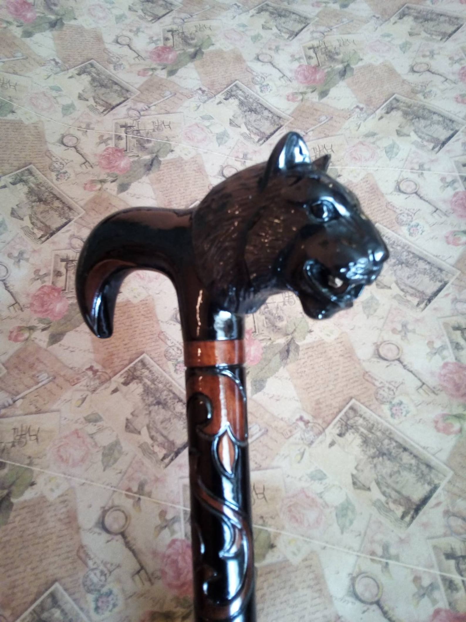 Black Walking Cane Hand Carved Walking Sticks Black Panther Walking ...