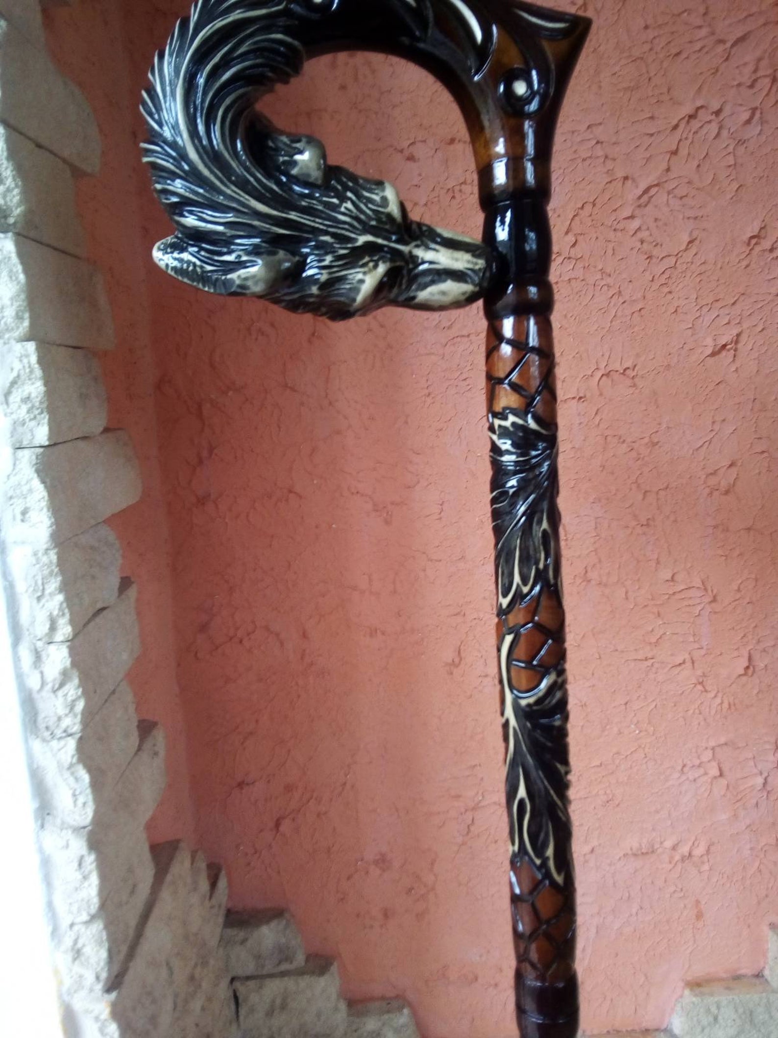 Wood Walking Cane Hand Carved Walking Sticks Luxury Walking - Etsy