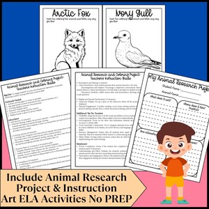 Winter Arctic Animals Coloring Pages & Animal Research Project | ELA ...