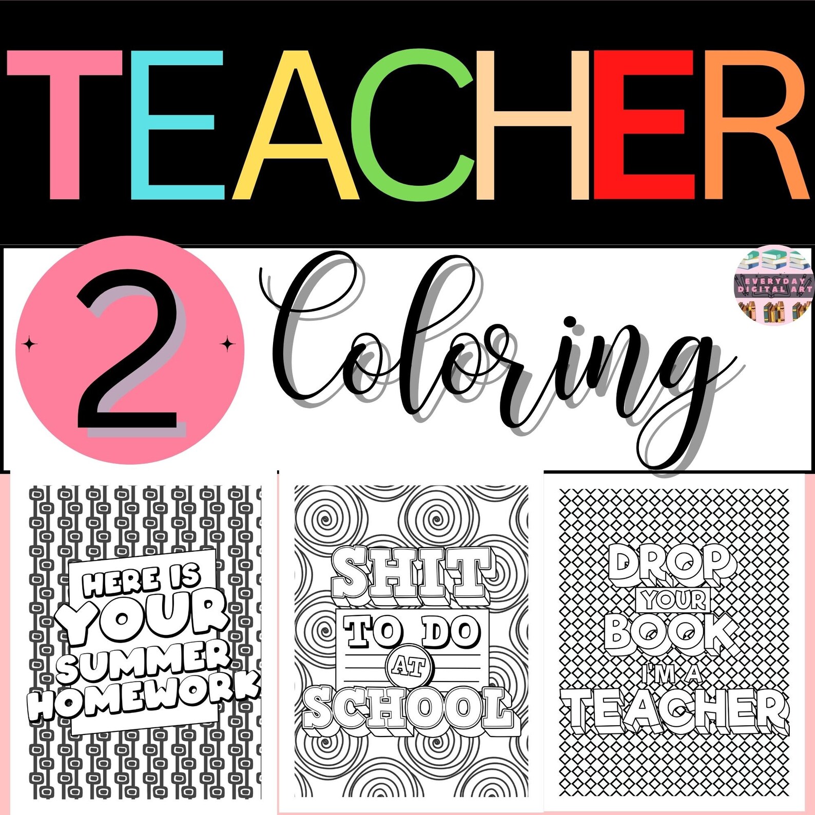 Funny Teacher Coloring Pages - Relaxing and Stress Relieving, Adults ...