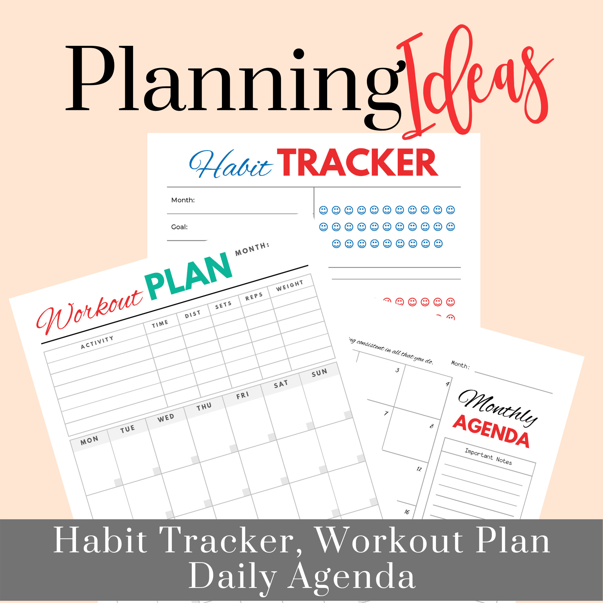 Printable Productivity & Success Planner Goals, to Do Lists, Undated ...