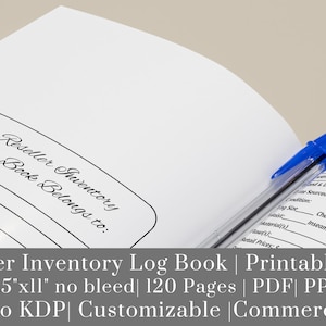 Clothing Reseller Inventory Log Book Printable Kdp 8.5x11 No Bleed 120 ...