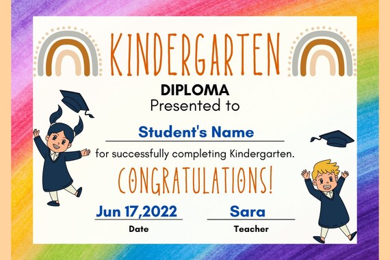 End of Year Pre-k Graduation With EDITABLE for Kindergarten - Etsy